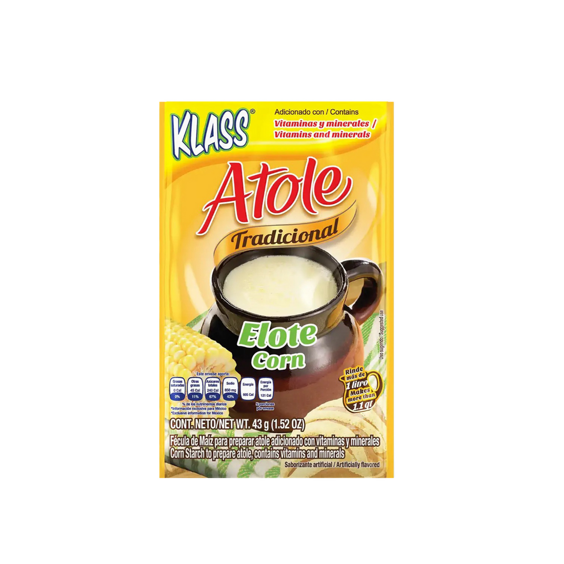 Klass Atole Tradicional - Elote - Caja X 12 Unidades – Mrfermore